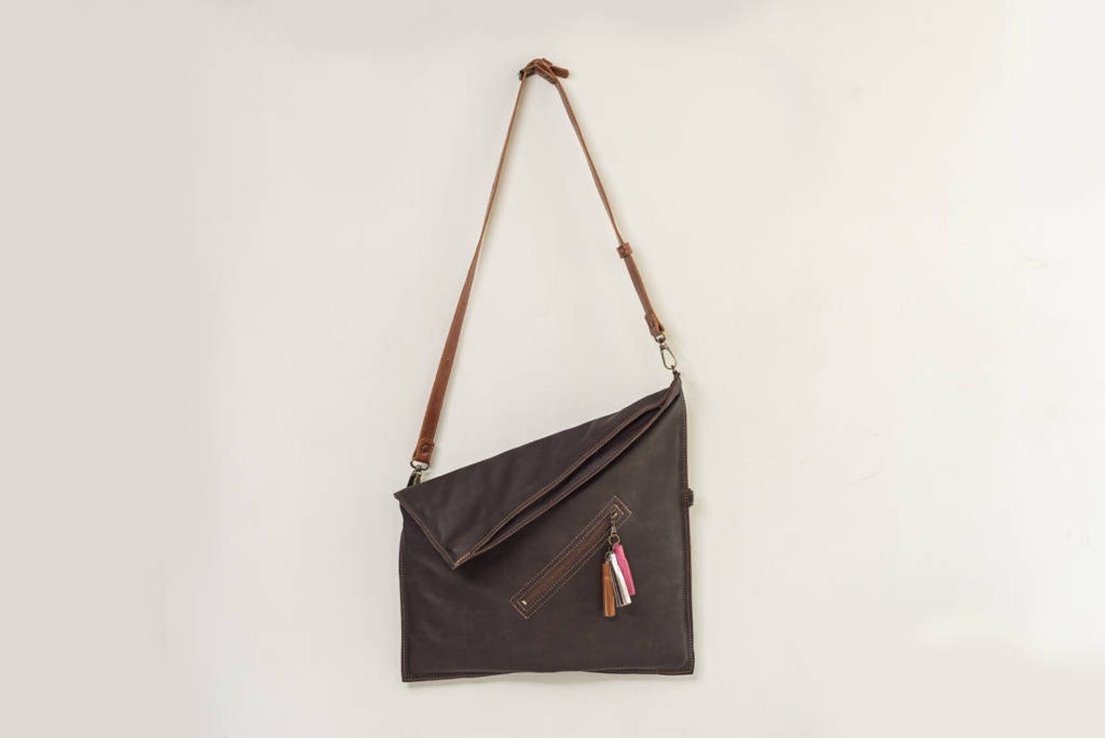 Foldover Bag With 6 Pockets Oversized Crossbody Bag in Soft - Etsy