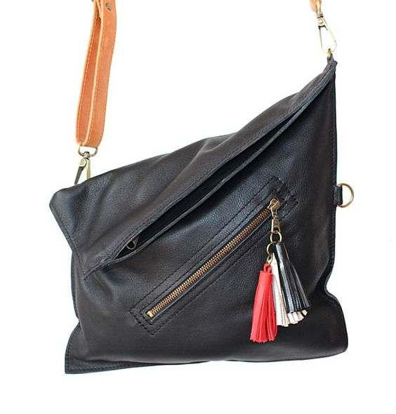 Large crossbody bag Foldover bag Everyday purse Leather | Etsy