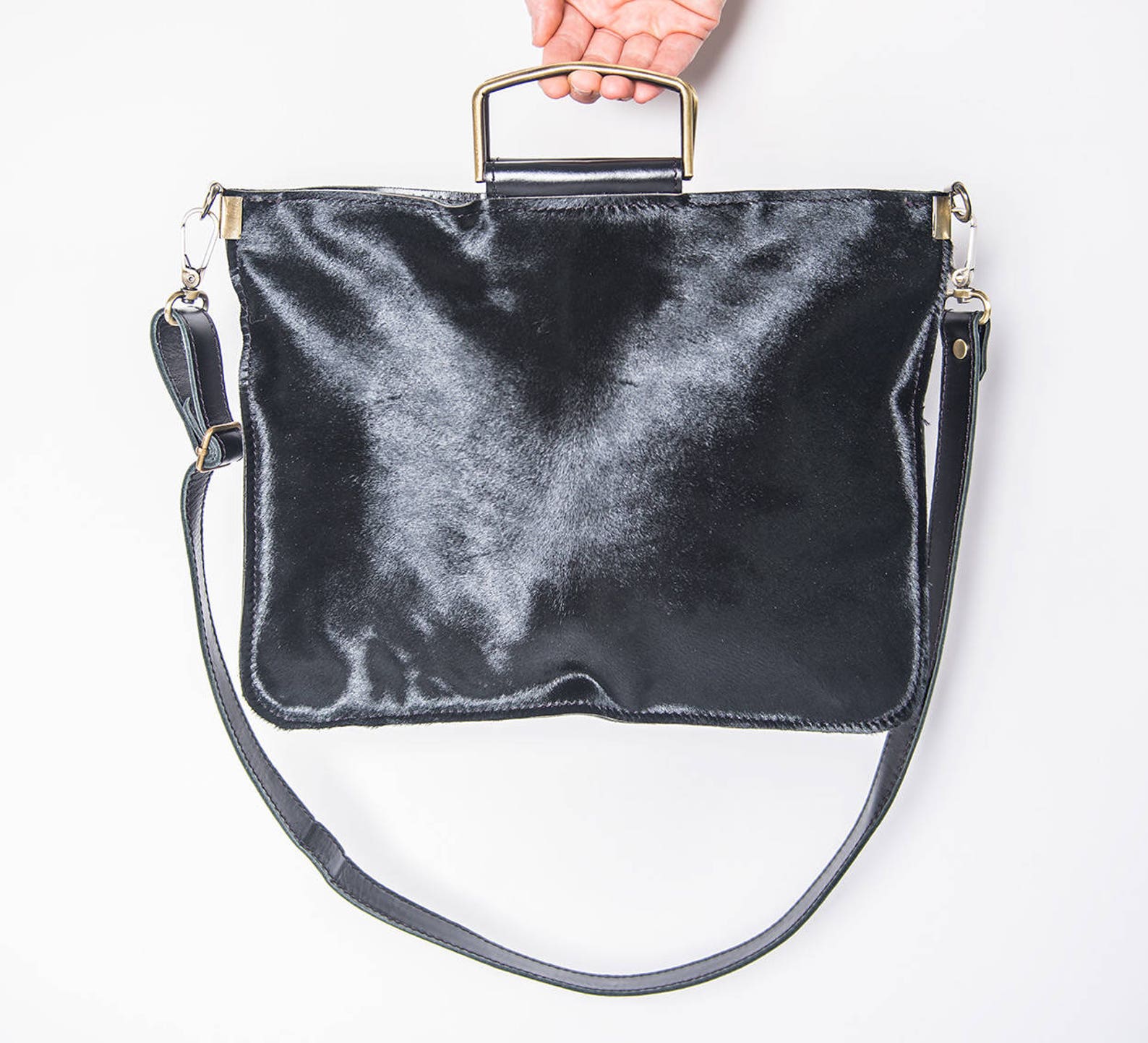 Black Leather Purses for Women Minimal Leather Bag Medium - Etsy