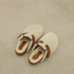 Genuine Sheepskin Clogs, Hand Crafted for Women, White Sheepskin Clogs ...