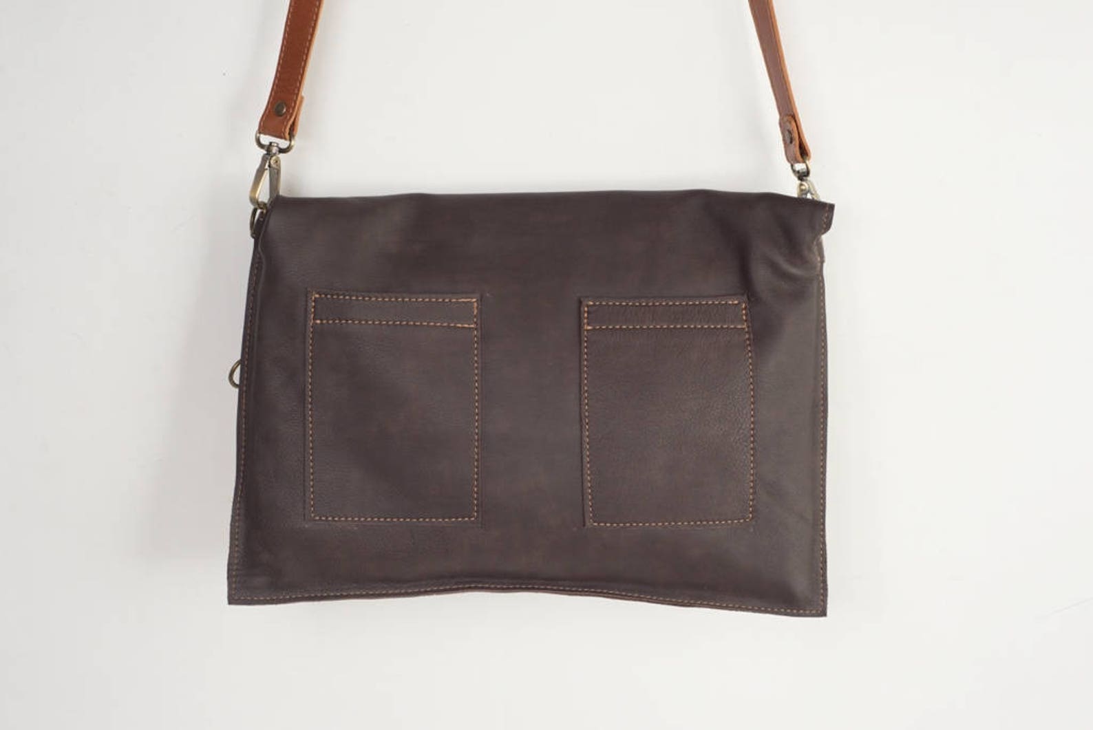 Foldover Bag With 6 Pockets Oversized Crossbody Bag in Soft - Etsy