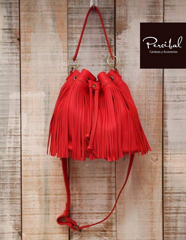 Red bucket bag crossbody fringe bag red fringed purse | Etsy