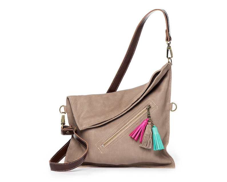 Large Crossbody Bag Foldover Bag Everyday Purse Leather - Etsy