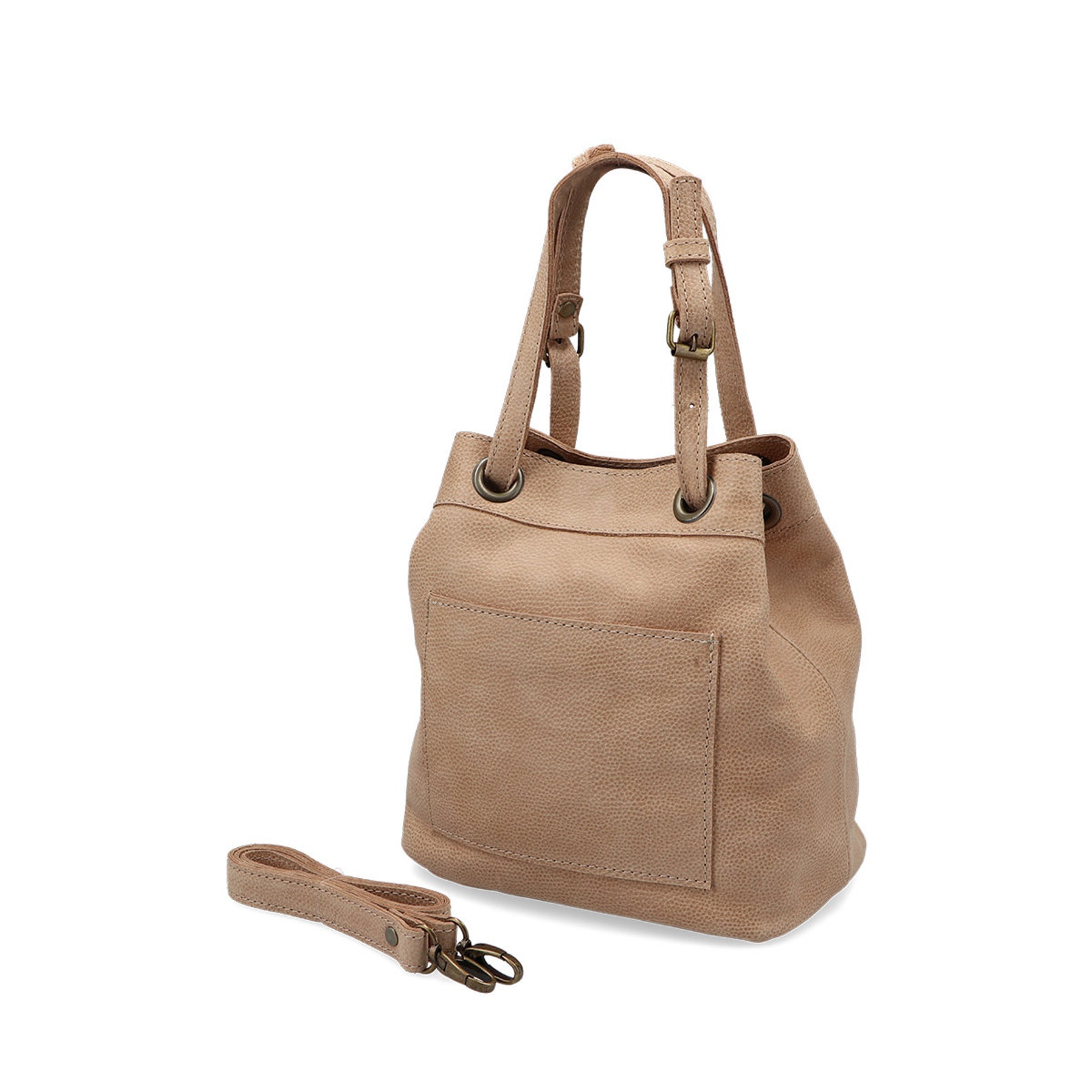 Crossbody Bucket Bag Brown Bucket Bag Medium Size Leather - Etsy