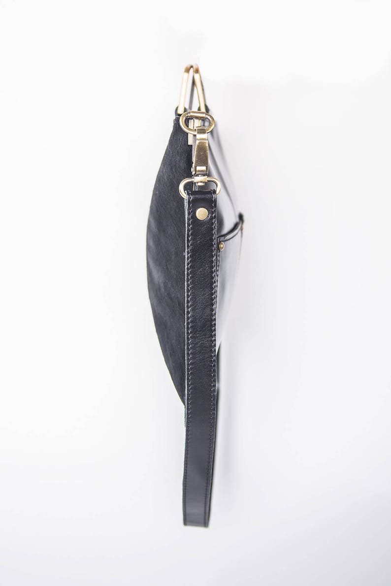 Black Leather Purses for Women Minimal Leather Bag Medium - Etsy