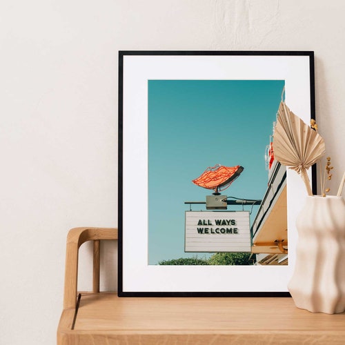 ALL WAYS WELCOME Austin Motel Sign Print - Etsy