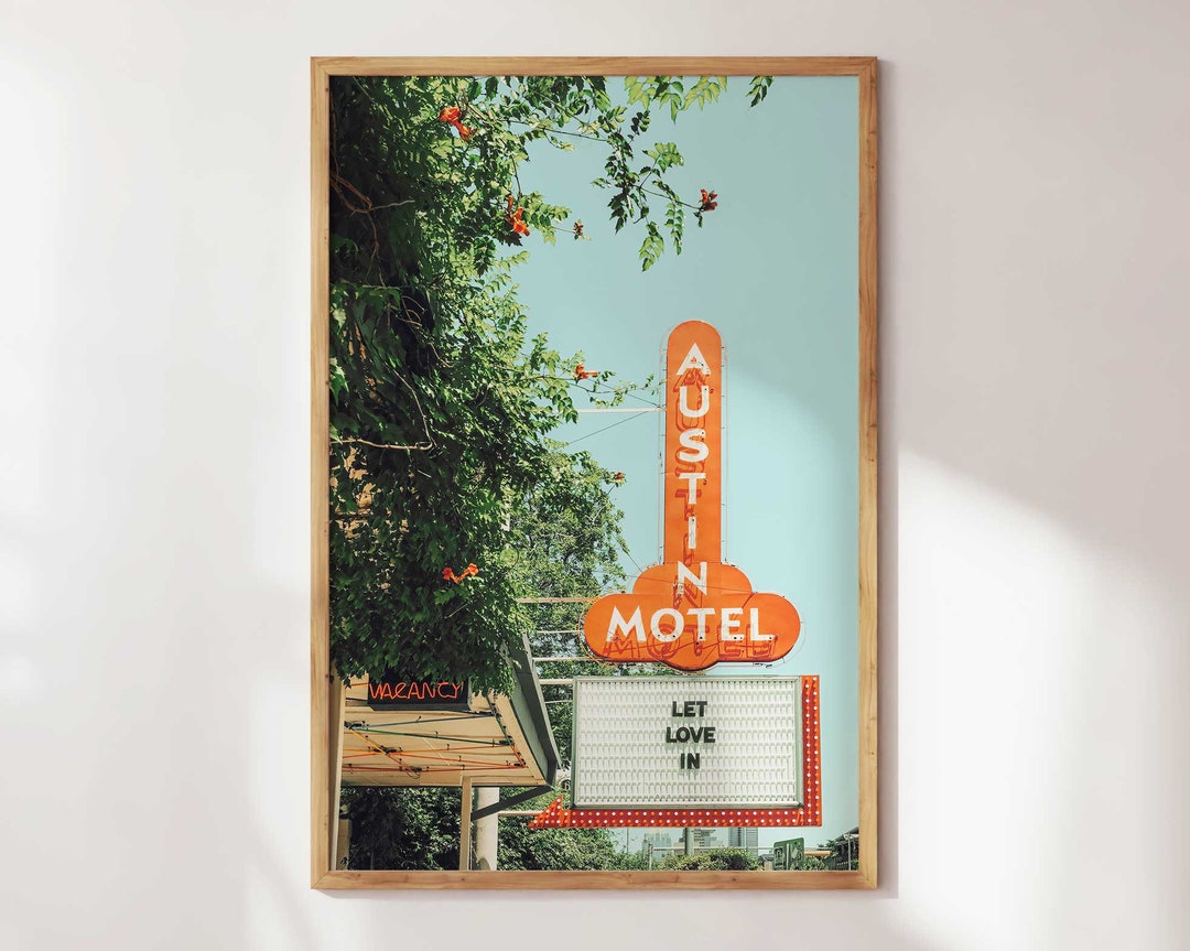 LET LOVE IN, Vertical Austin Motel Sign Print - Etsy