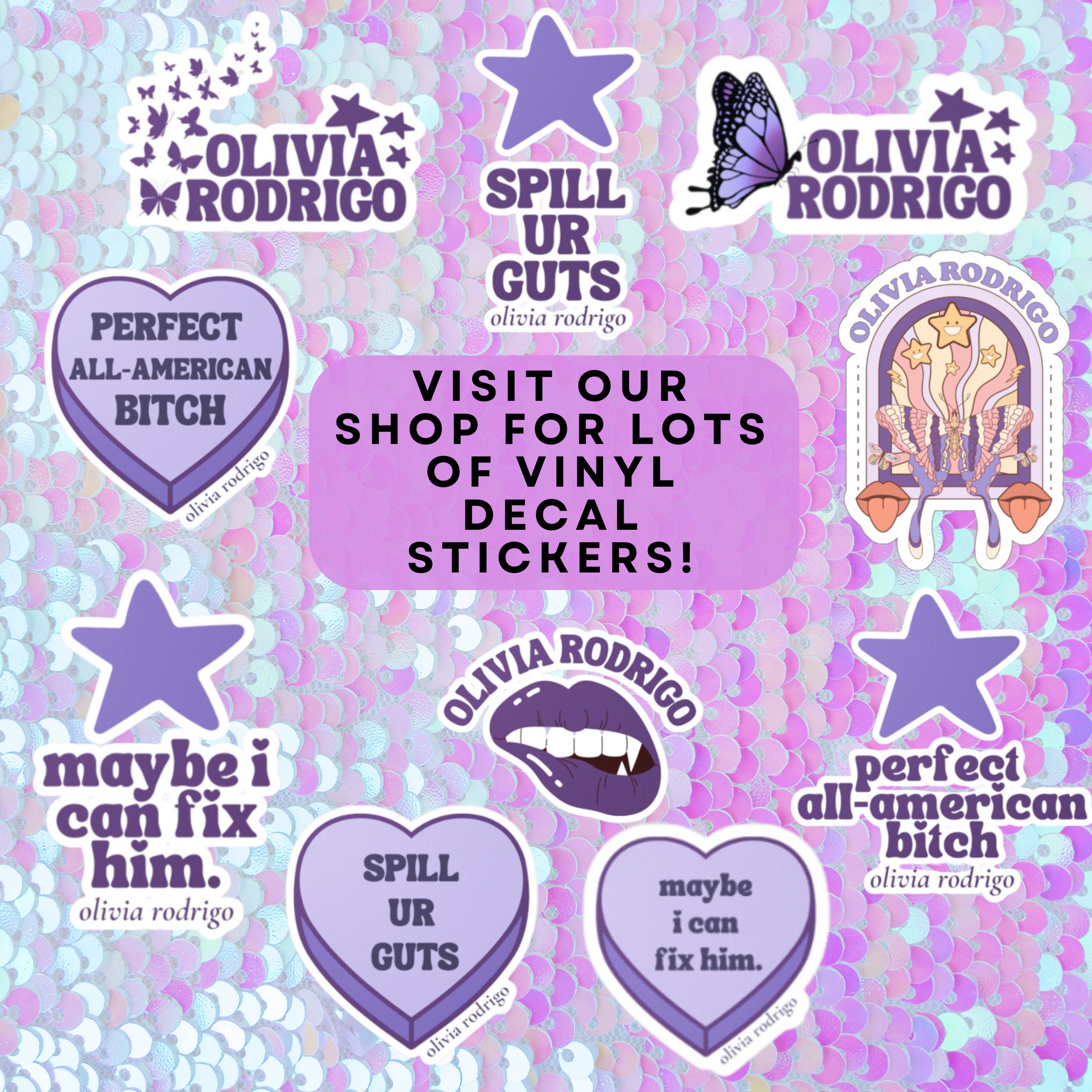 Olivia Rodrigo Sticker Vintage Sticker Water Bottle Laptop Kindle Die ...