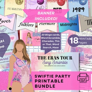 Taylor Swift Party Banner Game Bundle Eras Party Decor Taylor Swift ...