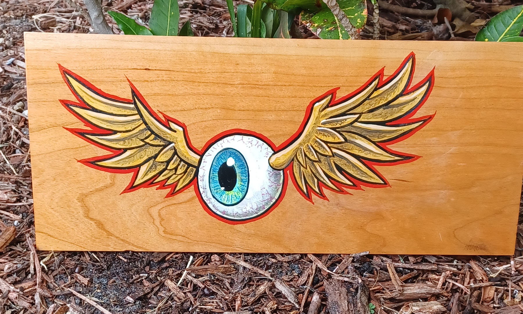 Flying Eyeball Original Artwork Solid Wood Plaque - Etsy