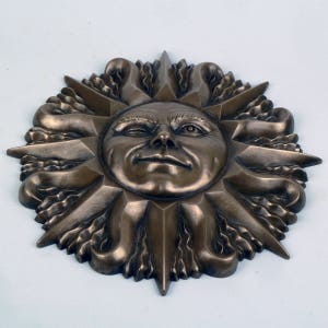 Winking Sun Face in Bronze 1 (12") - Etsy