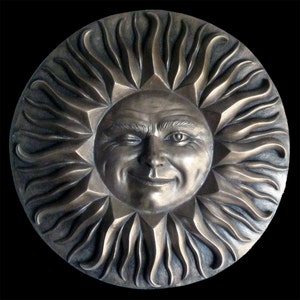 Winking Sun Face in Bronze 2 (12") - Etsy