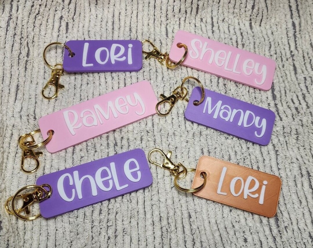 Custom 3D Printed Bag Tag: Personalized Name Keychain - Etsy