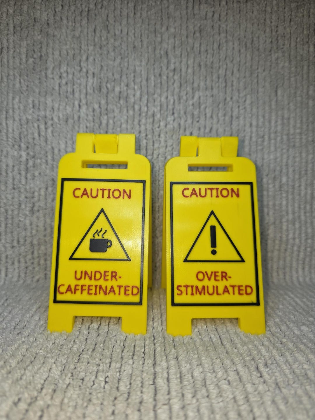 Caution Desk Sign | Under-caffeinated Over-stimulated Flip Sign | Funny ...