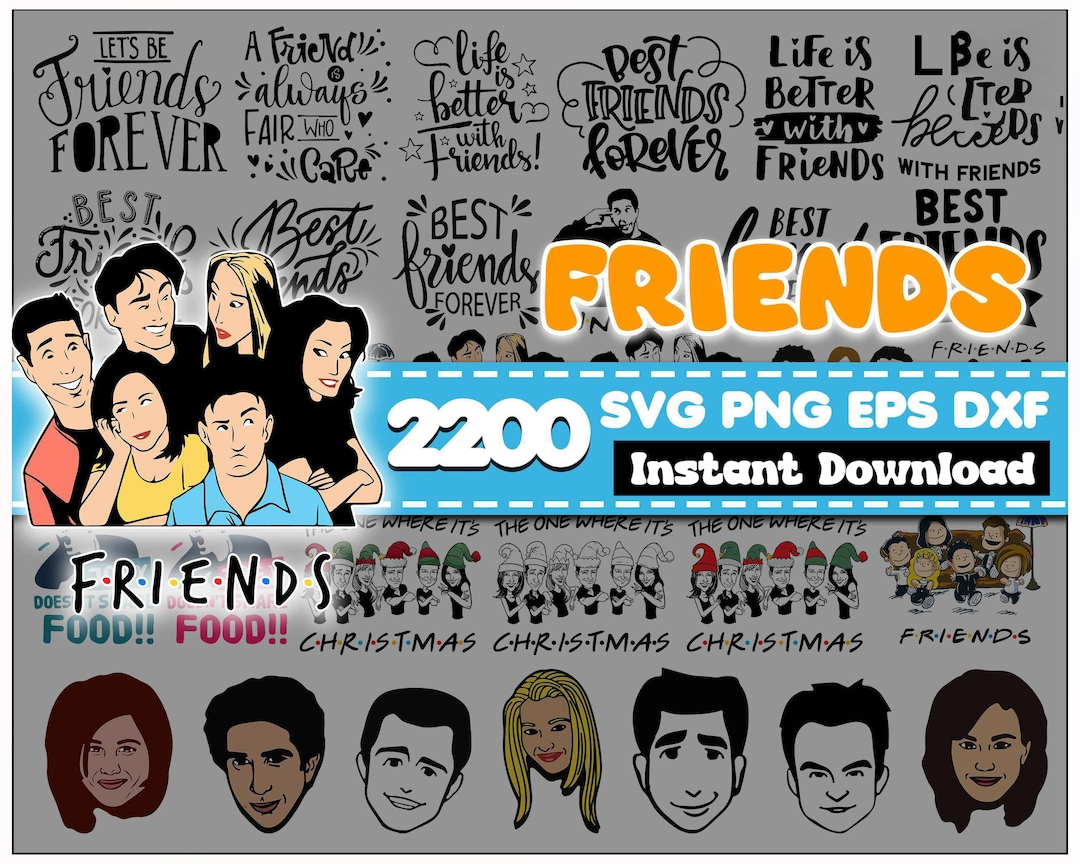 Friends Png Frinds Svg, Layered Files, Cricut Svg Files, Svg Bundle ...