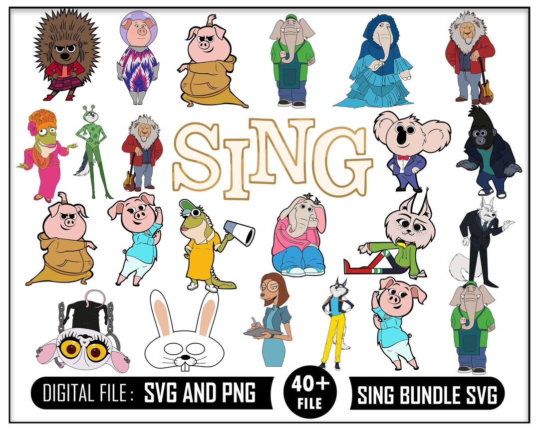 Sing 2 Svg Sing Clipart Sing Digital Set Sing Instant Download - Etsy