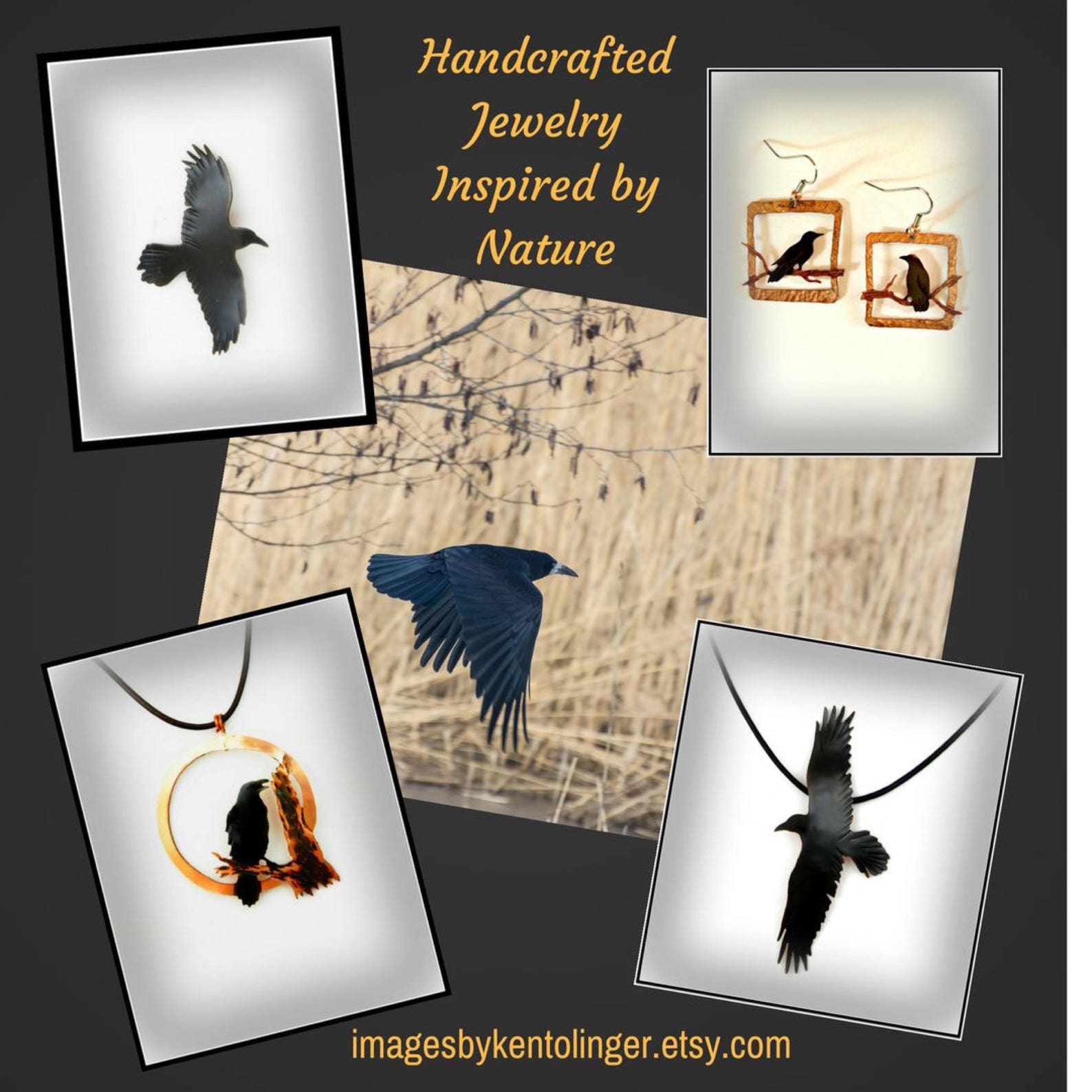 Crow Pendant Crow Jewelry Crow Necklace Raven Jewelry - Etsy