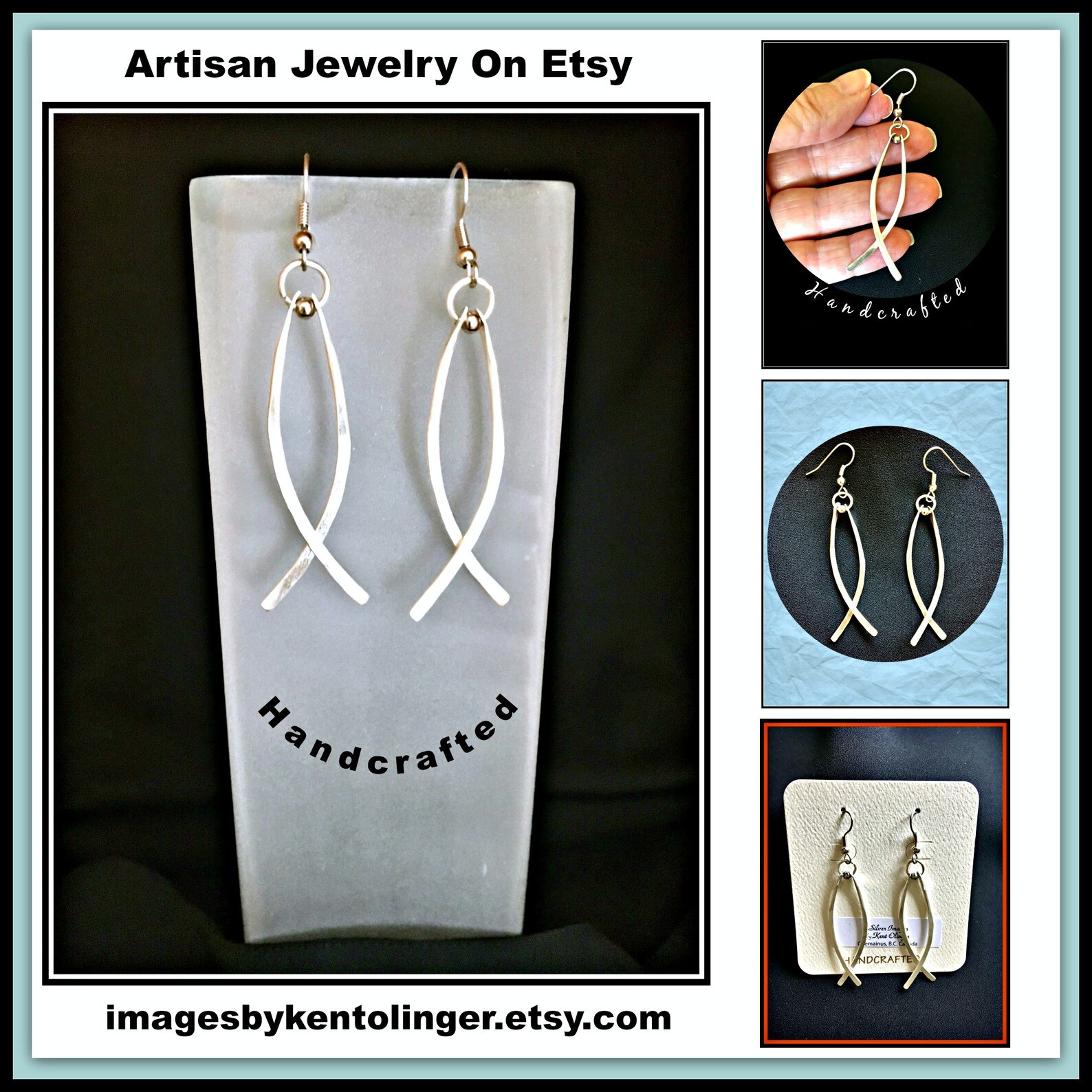 Jesus Fish Silver Dangle Ichthus Ichthys Christian Curved - Etsy Canada