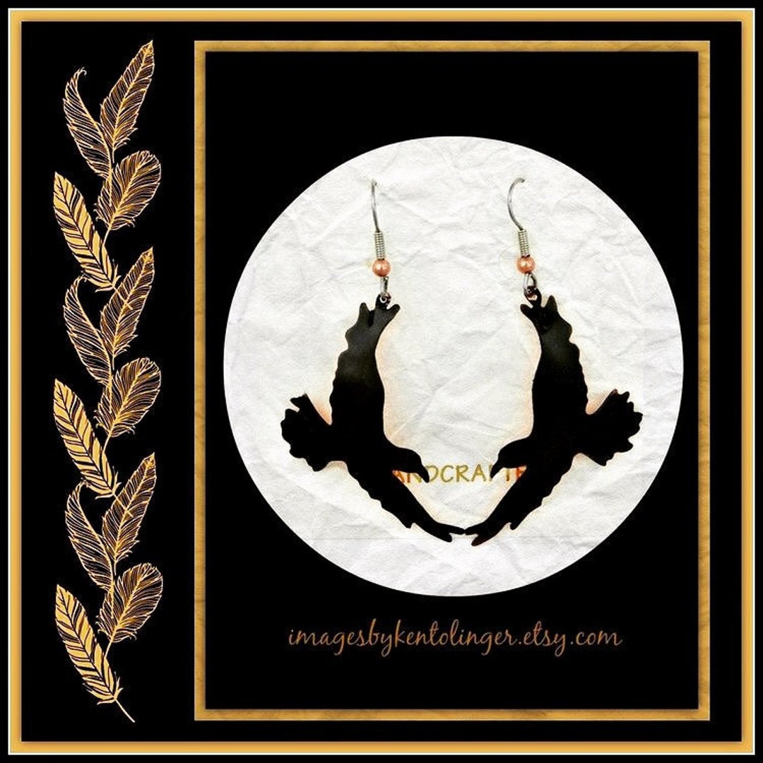 Crow Earrings Raven Earrings Corvid Jewelry Crow Jewelry - Etsy Canada