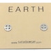 Earth Sign Earrings . Silver Earth Studs . Gold Cross Symbol Stud . XO ...