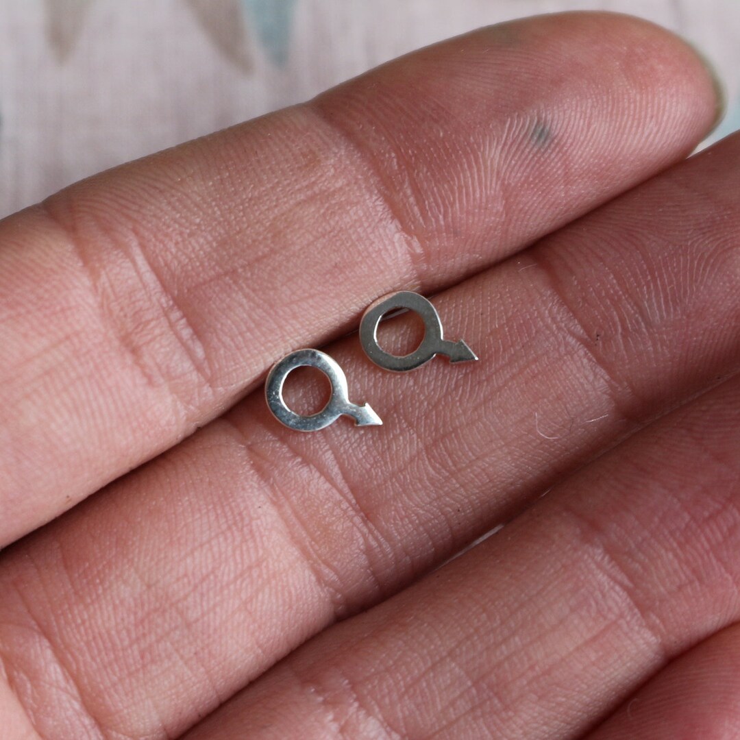 Mars Symbol Earrings . Star Sign Studs . Aries Birthday Gift . Scorpio ...