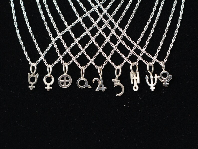 Earth Sign Necklace Silver Planet Symbol Pendant . - Etsy
