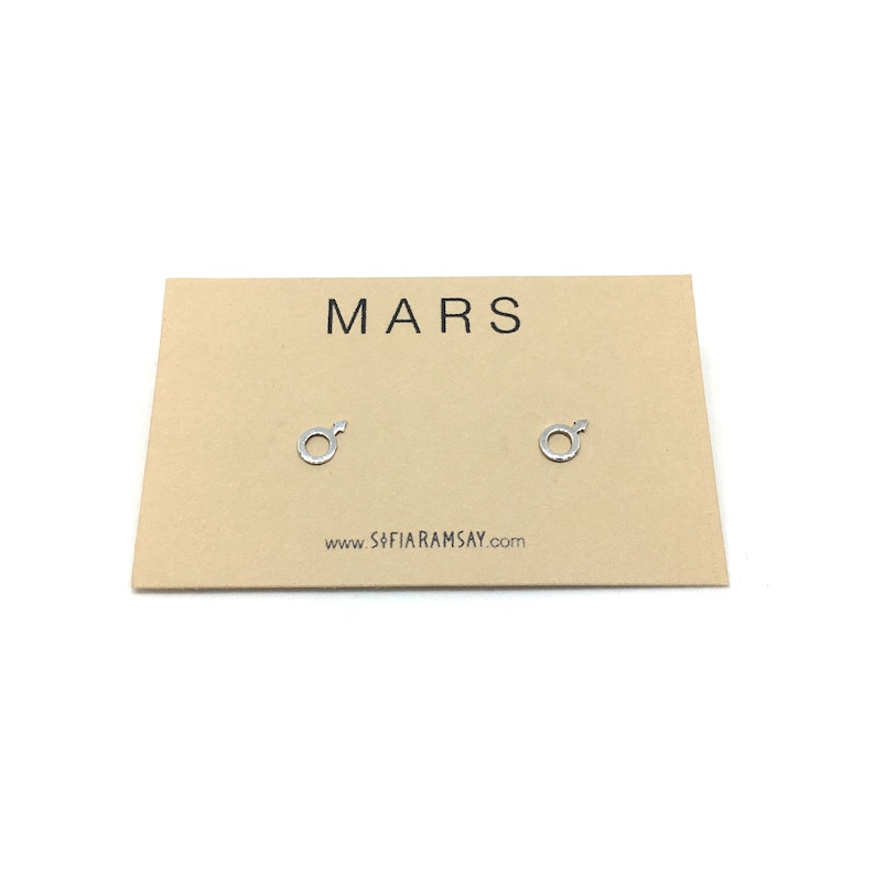 Mars Symbol Earrings . Star Sign Studs . Aries Birthday Gift . Scorpio ...