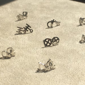 Mars Symbol Earrings . Star Sign Studs . Aries Birthday Gift . Scorpio ...