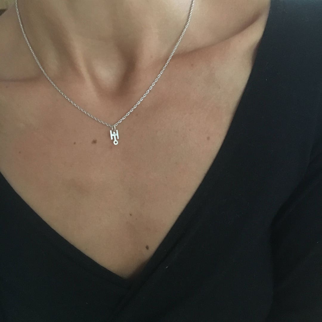 Uranus Necklace Silver Symbol Charm Planet Pendant / Gift for Aquarius ...