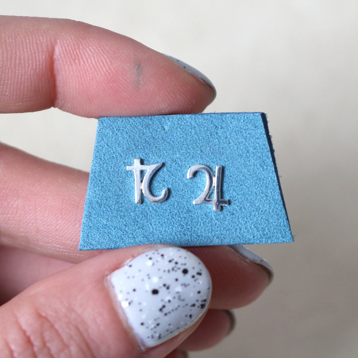 Jupiter Symbol Studs . Gold Silver Stud Earrings . Number | Etsy