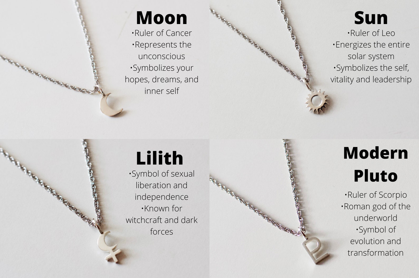 Venus Symbol Necklace Silver Planet Charm Sign Pendant / Astrological ...
