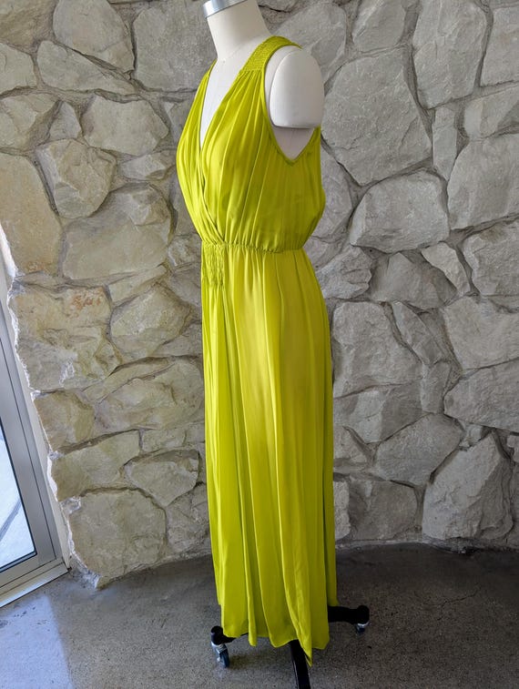 1990s Early 200s Vintage Citron Green Chartreuse Maxi… - Gem
