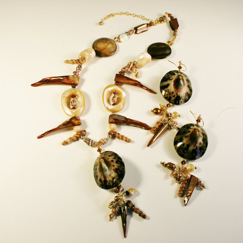 Tribal Shell Necklace/Natural Seashell Necklace/Beach | Etsy