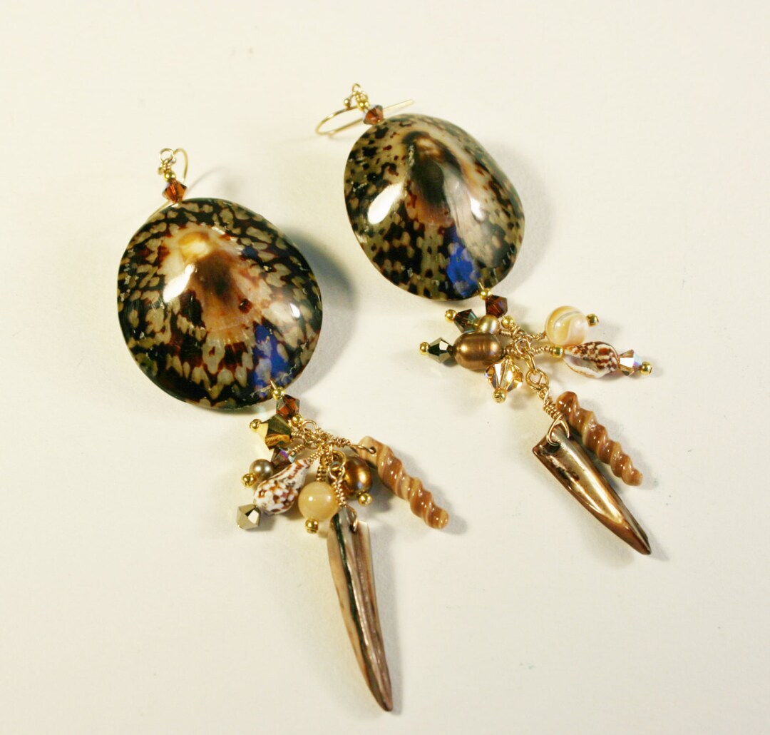 Seashell Earrings/ Island Style/shell Tassel Earring/limpet Shell ...