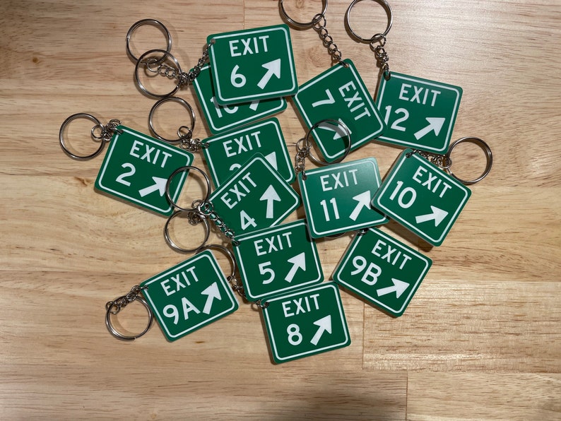 Mini Highway Exit Number Signage Keychain FREE PERSONALIZATION - Etsy