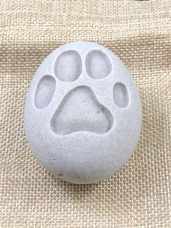 Paw Print Engraved Stone | Etsy