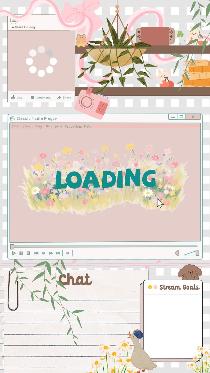Cute Cozy Stream Background Template for Tiktok (GIF & PNG) - Etsy