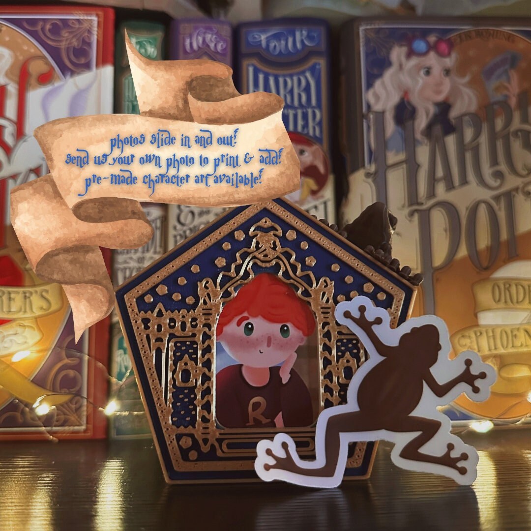 3D Printed Standing OR Just Card Famous Magical Card and Chocolate Frog ...