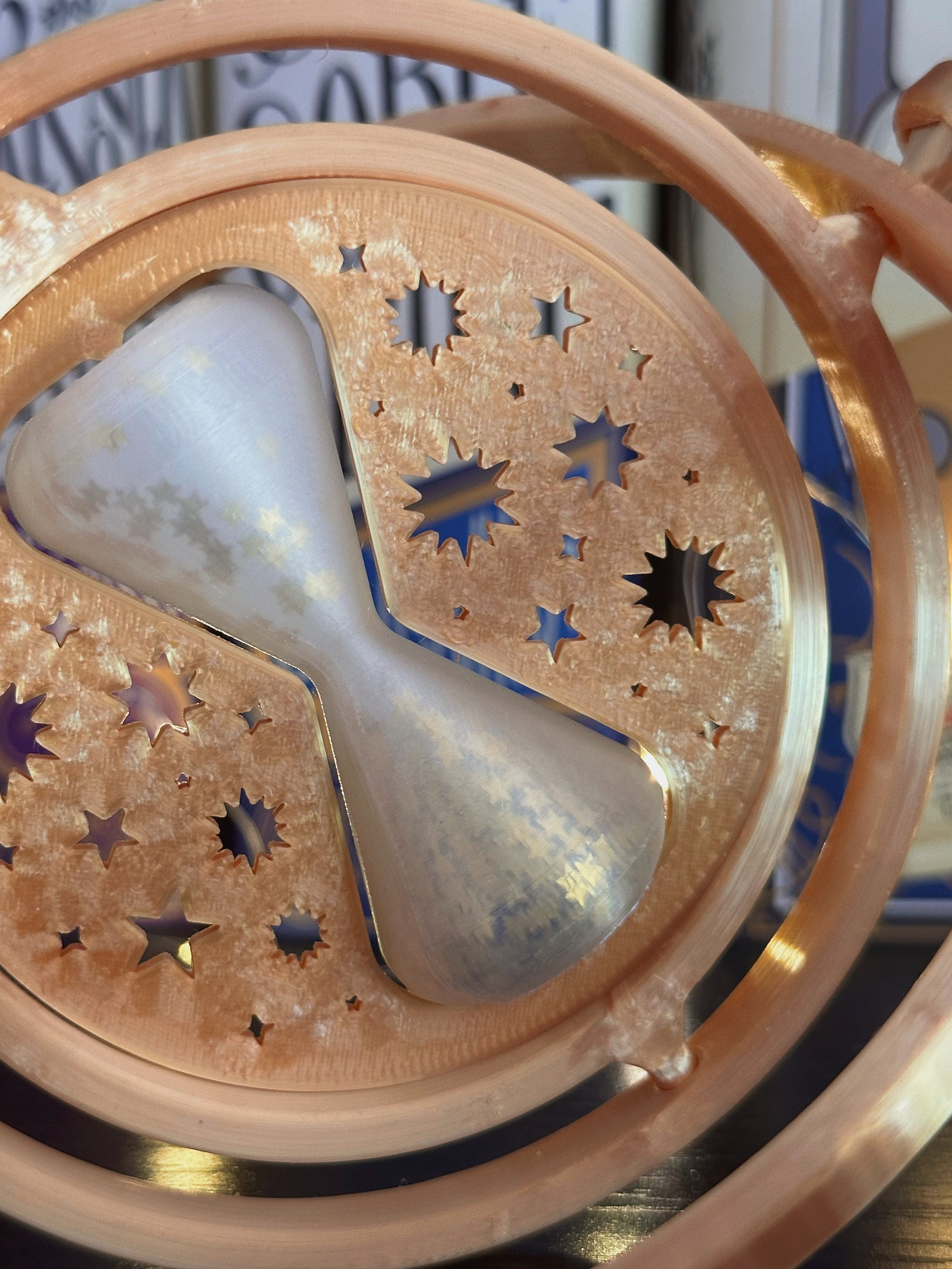 3D Printed Time Traveling Spinner Hourglass With Star Glitter ...