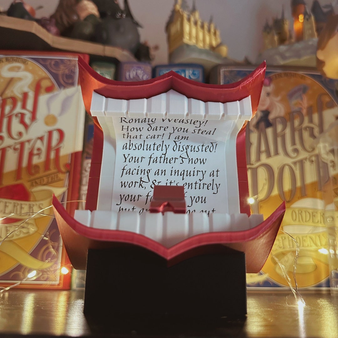 3D Printed Screeching Magical Red Letter With Stand - Etsy