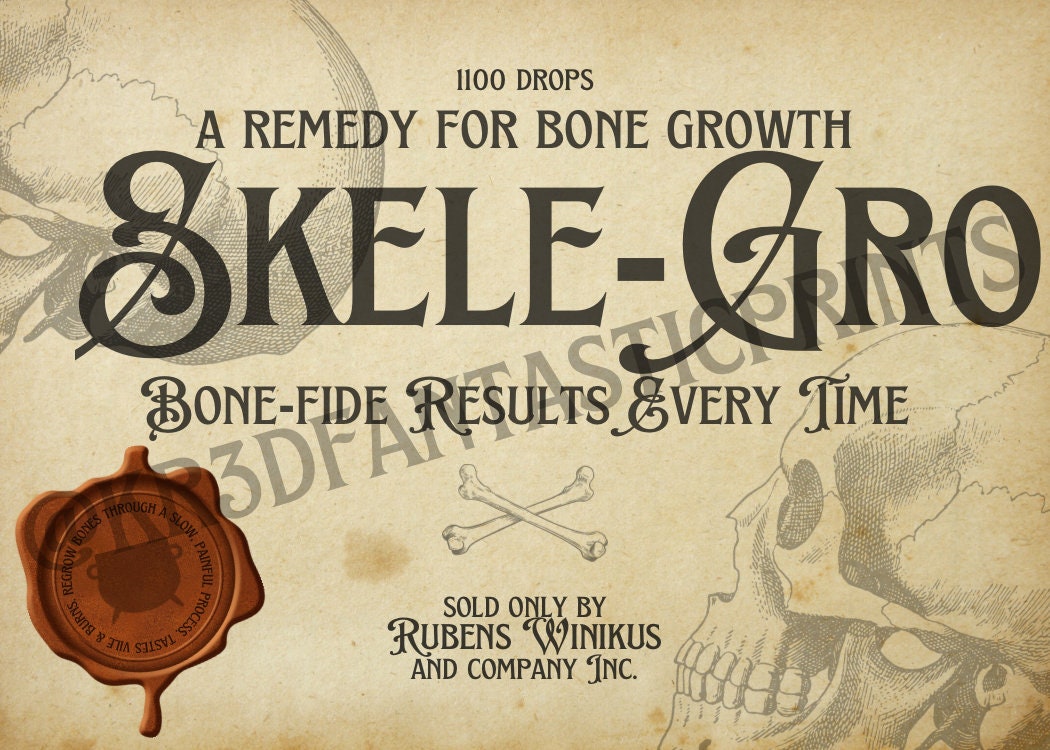 3D Printed Magic Bone Growing Potion Bottle + Optional Potion Page Add ...