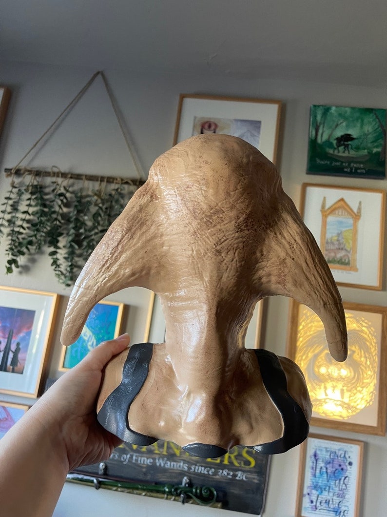 3D Printed Hand Painted Grumpy House Elf Bust - Etsy