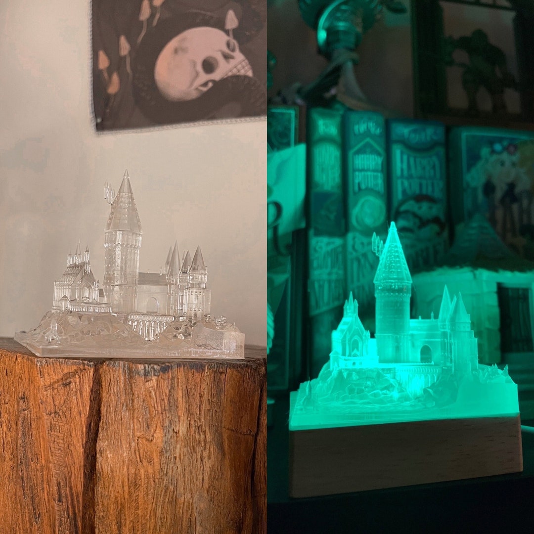 3D Printed Light up Crystal Magic Wizarding Castle School - Etsy