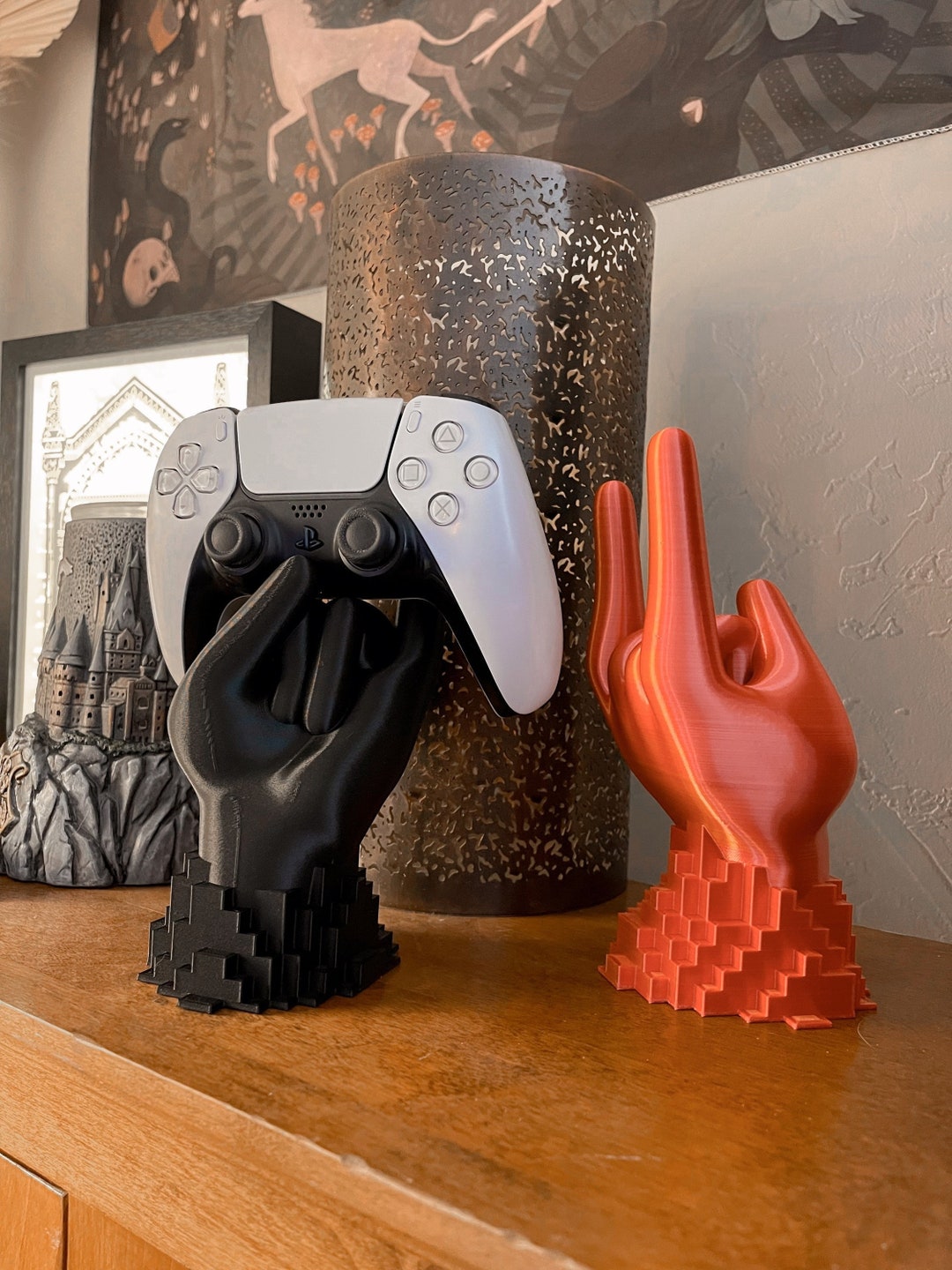 3d Printed Hand Controller Holder Dock Cozy Gaming Decor Etsy