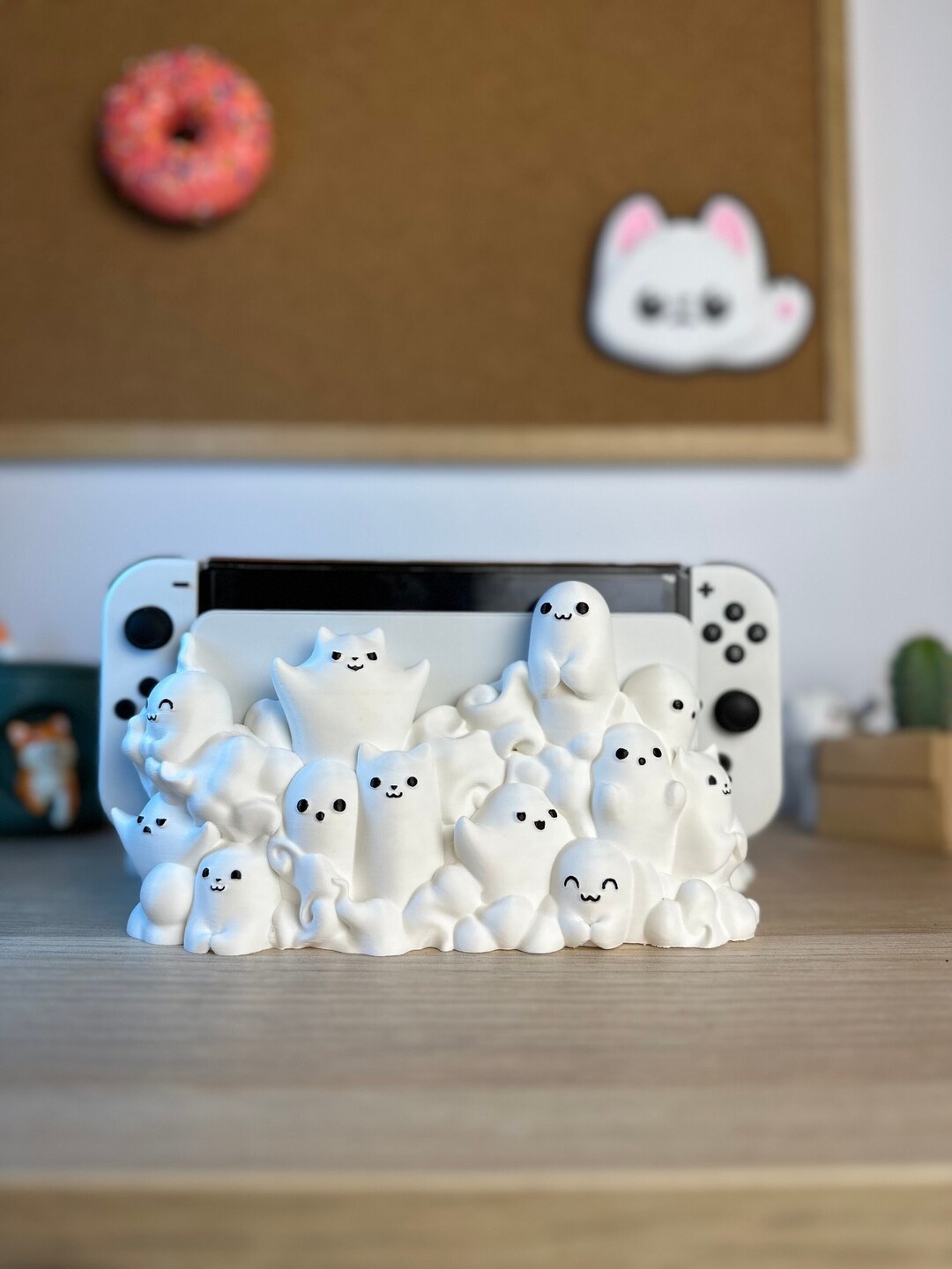 3D Printed Ghost Cat Switch Controller Holder Dock Cozy Gaming Decor - Etsy