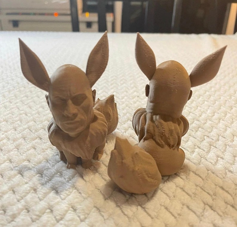 3D Printed Rock Eevee Dwayne the Rock Johnson - Etsy