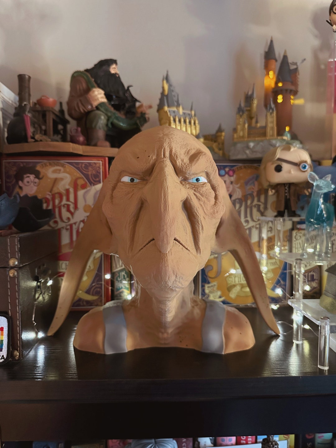 3D Printed + Hand Painted Grumpy House Elf Bust - Etsy