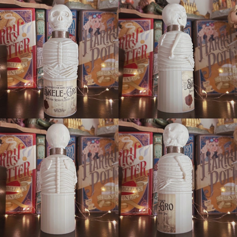 3D Printed Magic Bone Growing Potion Bottle + Optional Potion Page Add ...