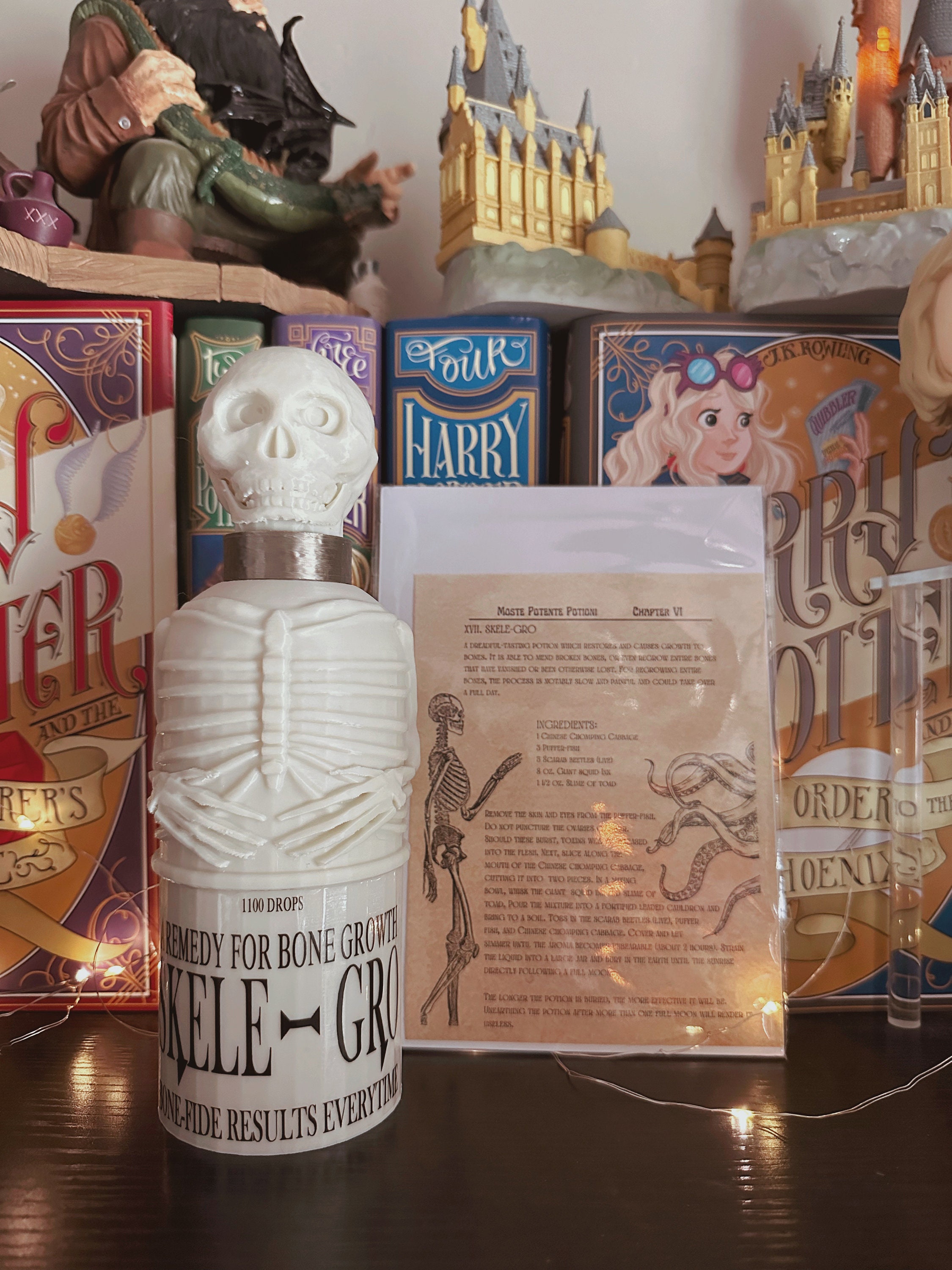 3D Printed Magic Bone Growing Potion Bottle + Optional Potion Page Add ...