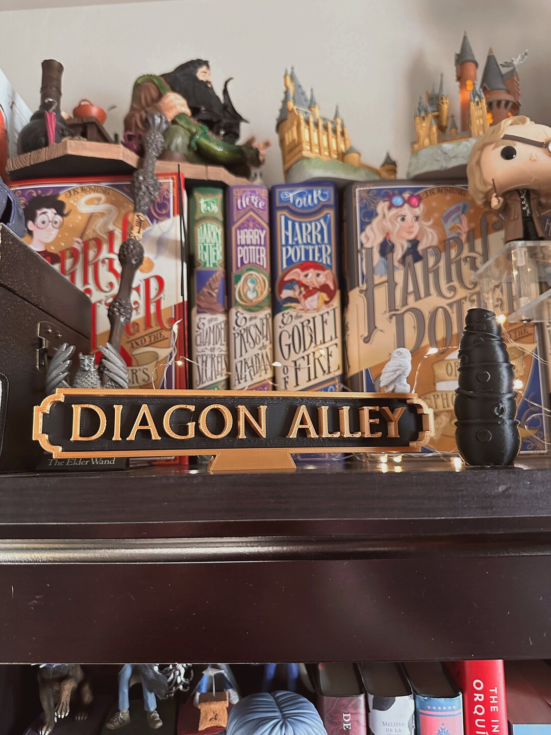 3D Printed Magical Alley Sign Mini Magically Stacked Cauldrons Optional ...